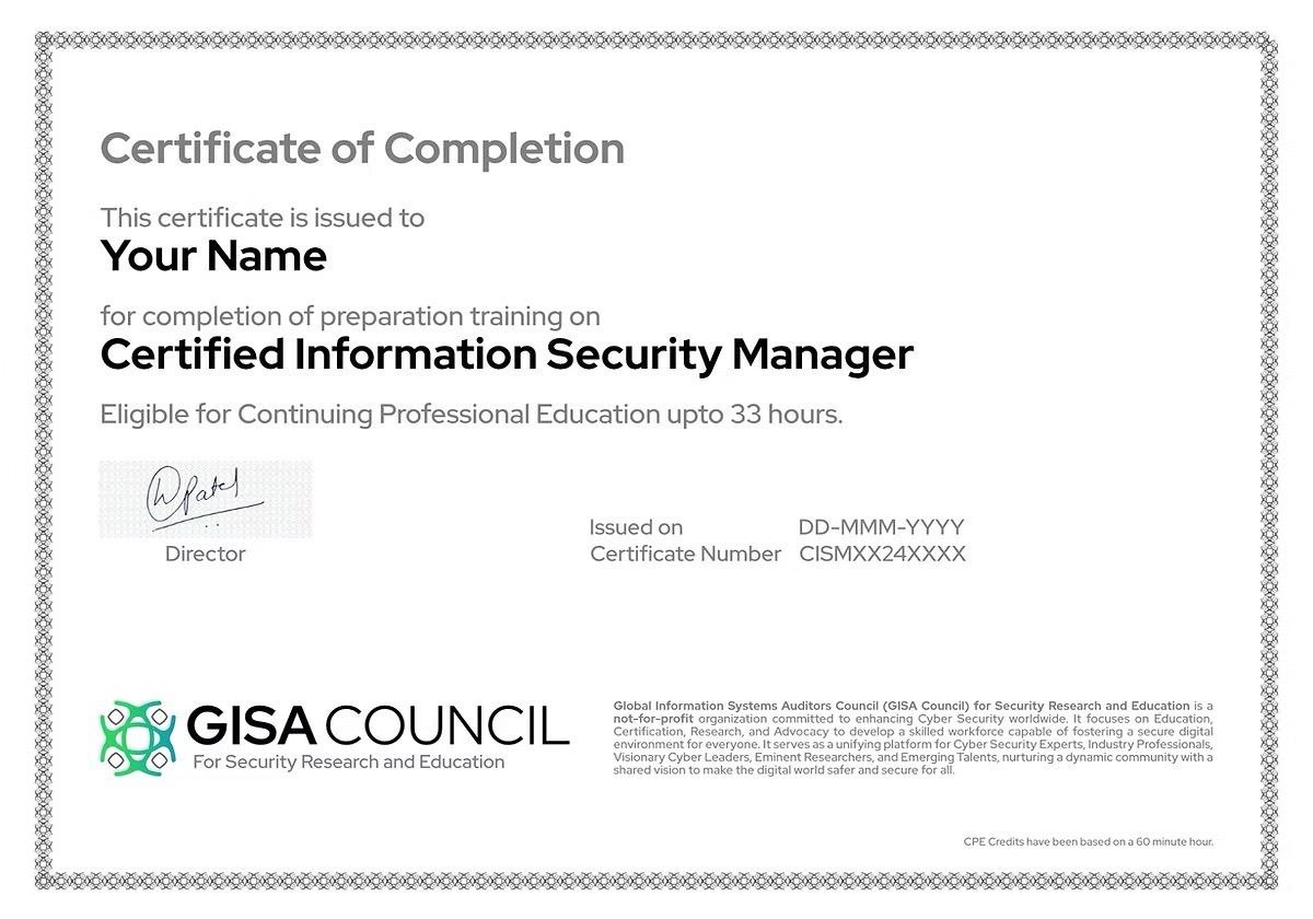 CISM Certification Training | ISACA Certified Security Manager | GISA