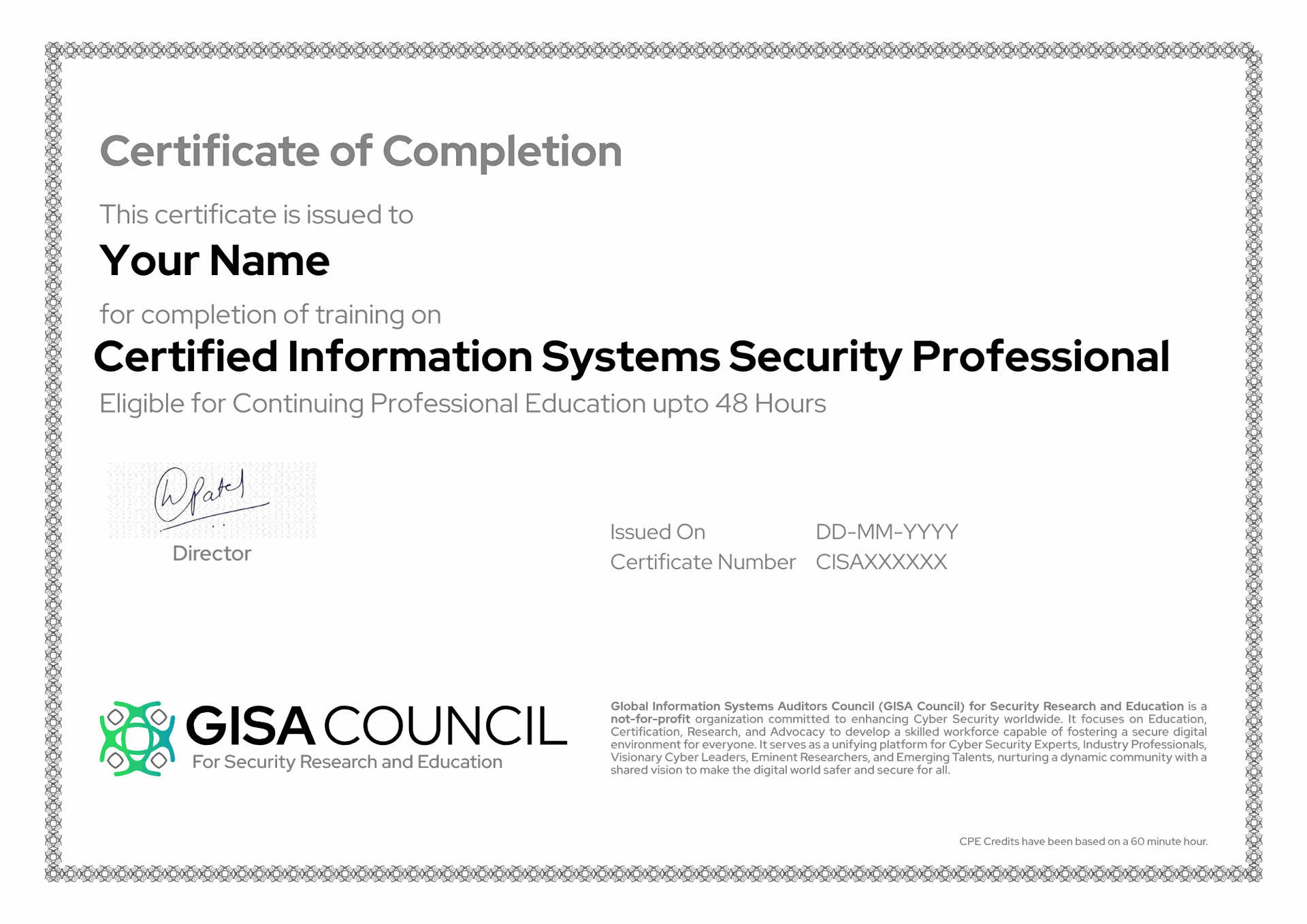 Prep Training for CISSP (Certified Info. Systems Security Manager)